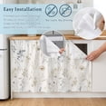 Beige Black Botanical Cabinet Curtains 32"W x 55"L,Dustproof Sink Skirt ...