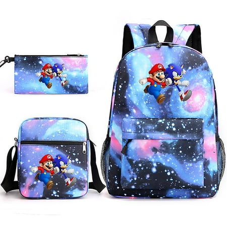 Sonic Mario Backpack Three Sets Of School Bags | Walmart Canada