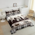 Elk Deer Bedding Set Buffalo Checkered Plaid Comforter Set Queen ...