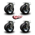 6 Inch Dual Pneumatic Wheels Swivel Caster Set with Ball Bearings SCC ...