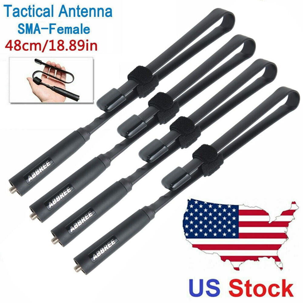 4x ABBREE SMA-Female Dual Band VHF/UHF 18.8-inch 144/430MHz High Gain ...