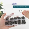LINKPAL 500pcs Small Fishing Hooks, Assorted Kit with 10 Sizes, Black ...