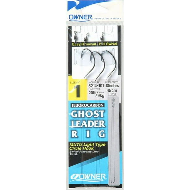 Owner 5214-101 Ghost Leader with Circle Hook 3 per Pack Size 1 Fishing ...