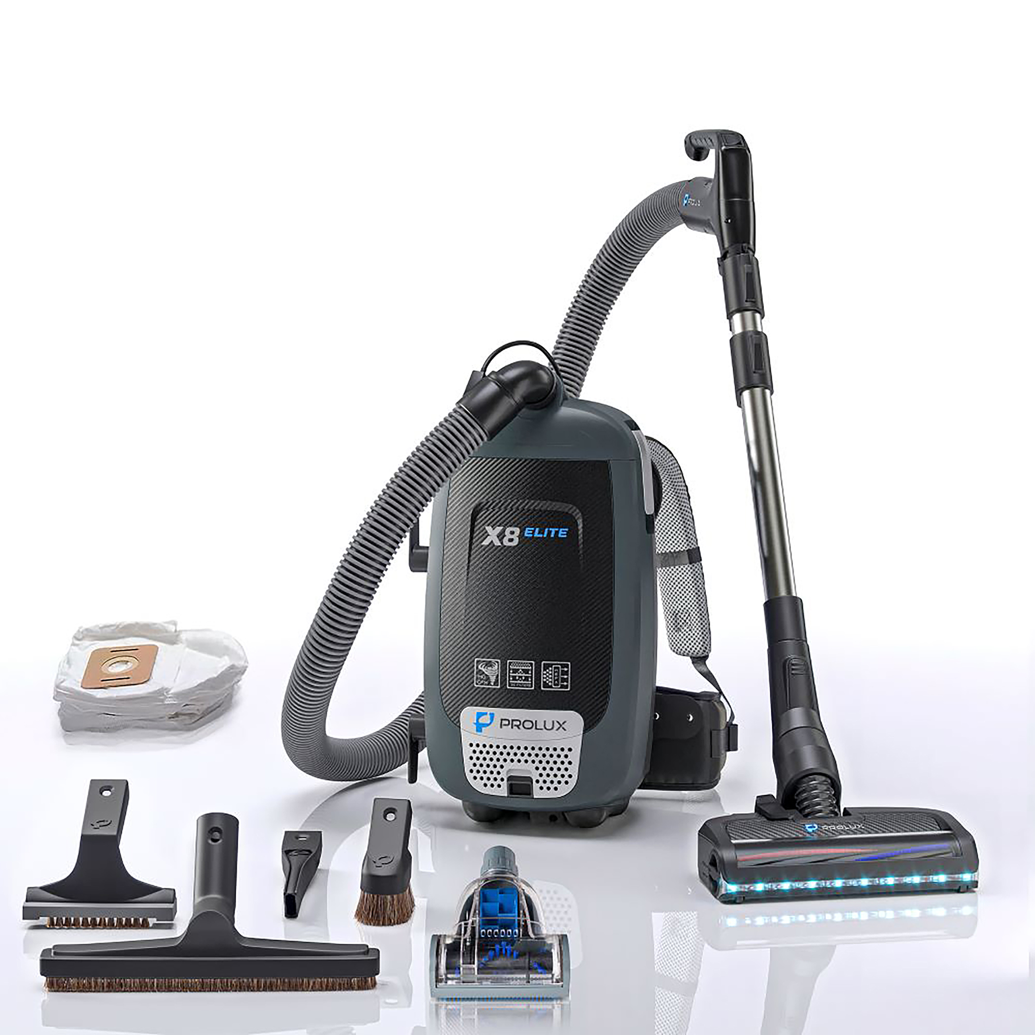 Prolux X8 Elite Backpack Vacuum Canister w/ Prolux Electric Powerhead ...