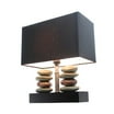 Elegant Designs Rectangular Dual Stacked Stone Ceramic Table Lamp with ...
