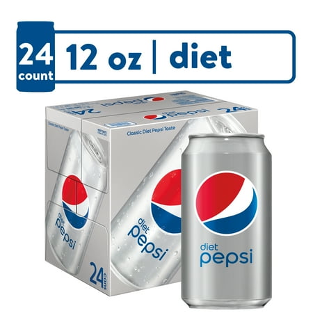 Diet Pepsi Cola Soda Pop light, crisp taste, 12 fl oz, 24 Pack Cans ...