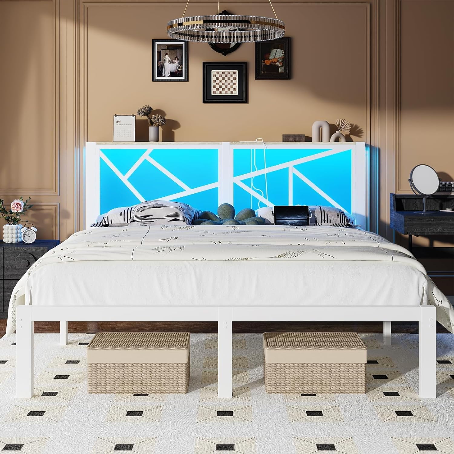 Click here for Nobrand Twin Size Bed Frame With Usb Charging Stat... prices