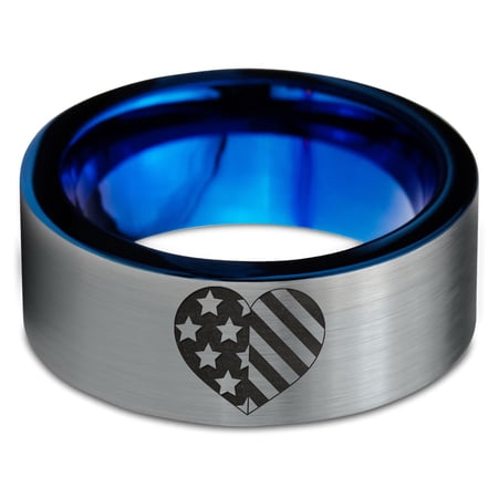 Zealot Jewelry - Tungsten Racing Flag Band Ring 8mm Men Women Comfort ...