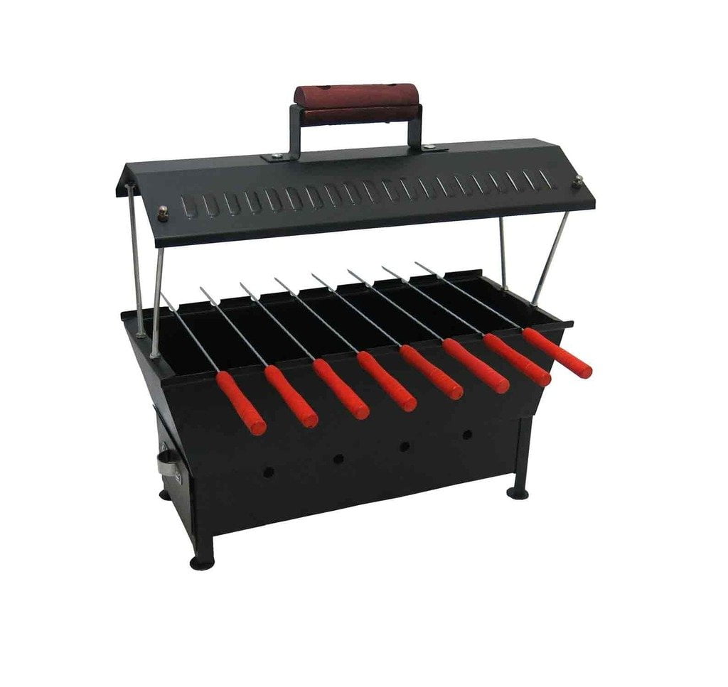 Fabrilla Hut Shaped Barbeque with 8 Skewers Charcoal Grill Compact BBQ ...