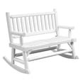 2 Person Wood Rocking Chair, Outdoor Loveseat for Patio, Heavy Duty Fir ...