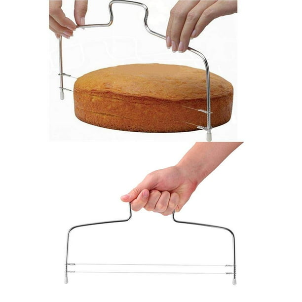 Double line Stainless Steel Adjustable Cake Layerer Cake Cutter Slicer ...