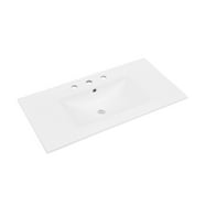 DeerValley 24" White Rectangular Single Vanity Top with Faucet Hole and ...