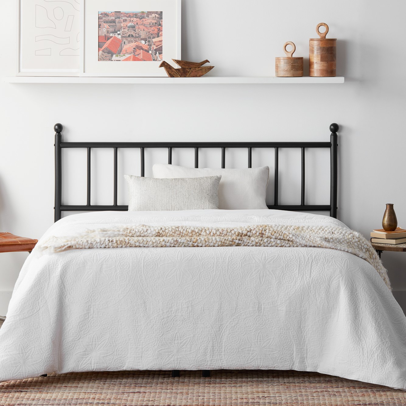 Rest Haven Steel Vertical Bar Metal Headboard California King Rest Haven Steel Vertical Bar Metal Headboard California King