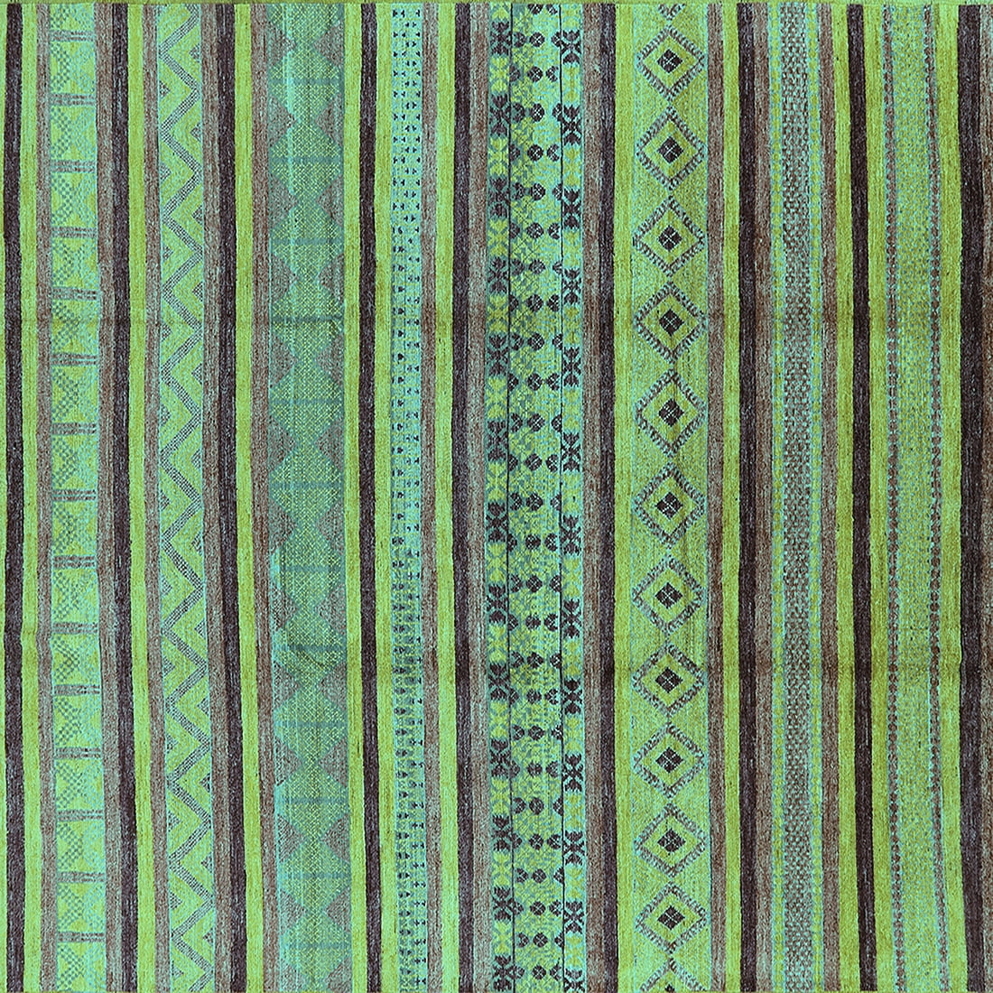 Ahgly Company Indoor Square Solid Turquoise Blue Modern Area Rugs, 4 ...