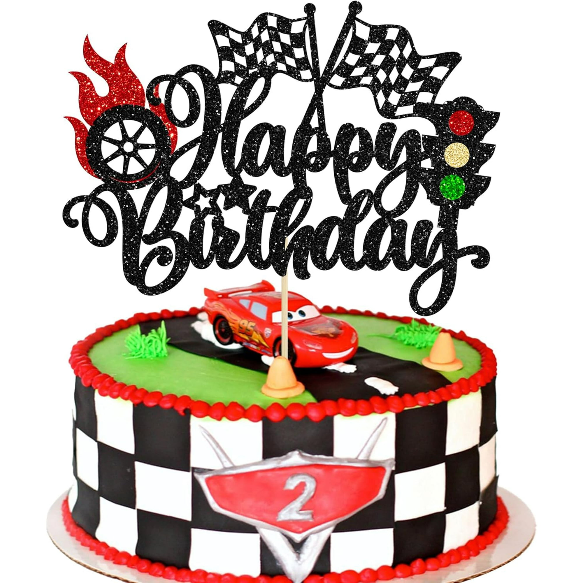 Click here for Salafire 1pc Race Car Happy Birthday Cake Topper G... prices