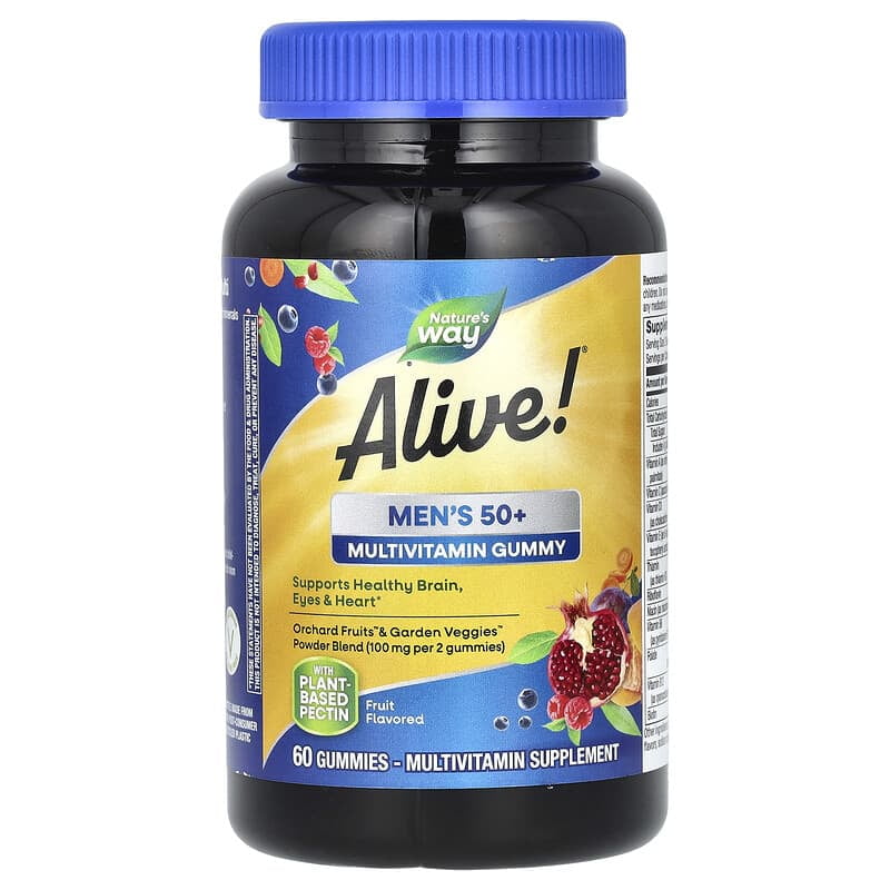 Nature's Way | Alive! Multivitamin Gummy Men 50+, Fruit Flavor, 60 ...