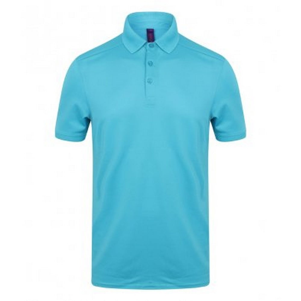 Henbury - Polo elástico de microfibra piqué para hombre (Turquesa ...
