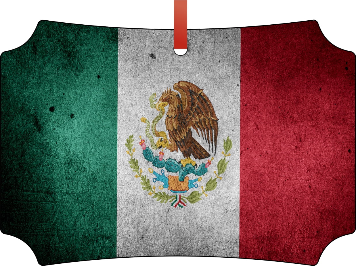 Flag Mexico Mexican Grunge Flag Elegant Glossy Double Sided Aluminum ...