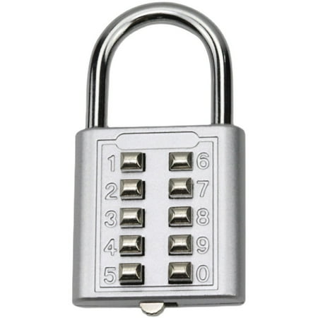 5 Digit Push Button Combination Padlock Zinc Alloy Password Lock for ...