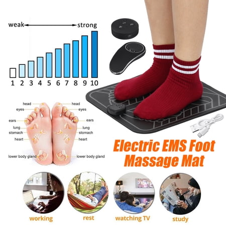 EMS Electric Foot Massage Mat Muscle Stimulator Acupuncture Vibration ...