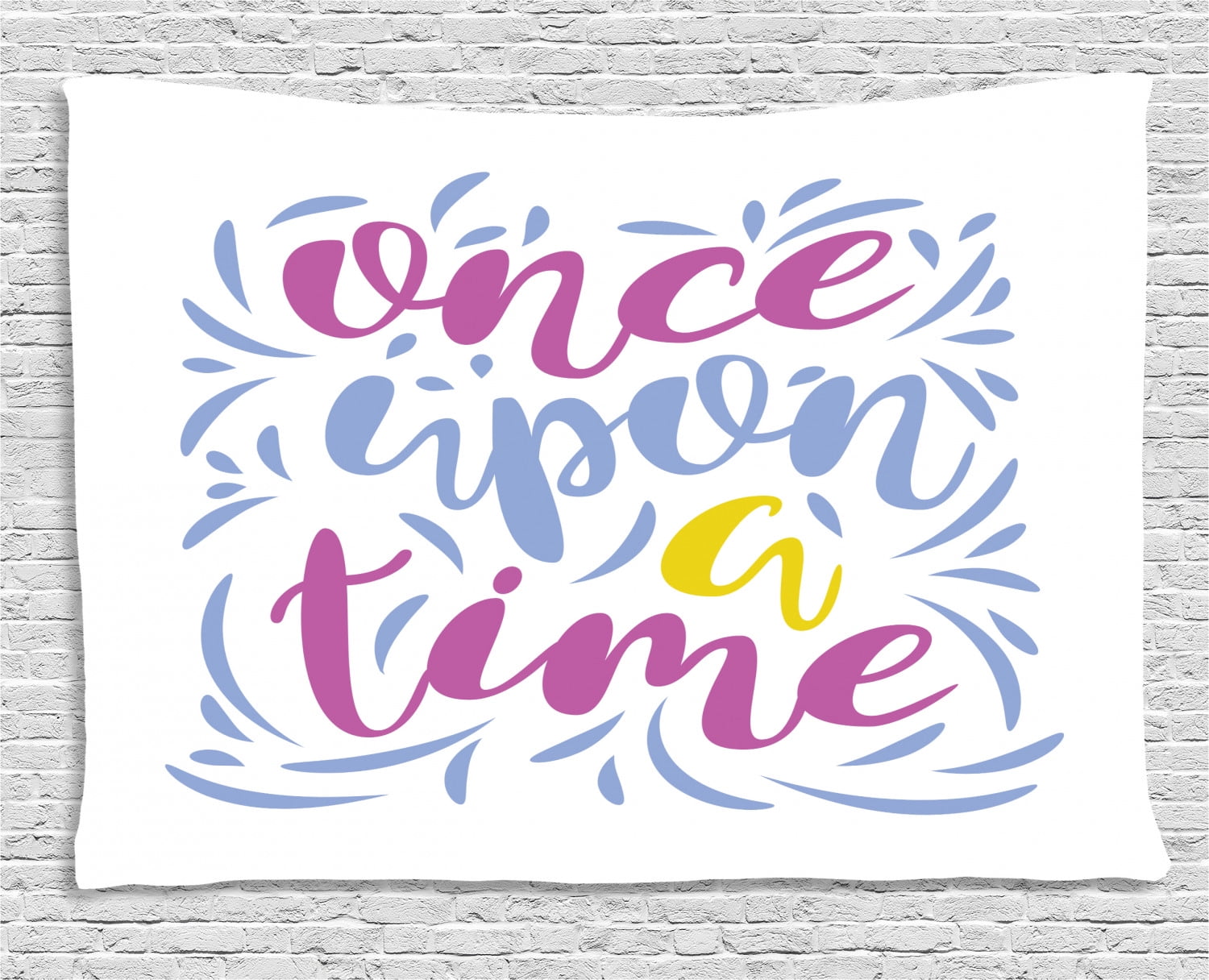 Once Upon a Time Tapestry, Doodle Style Motivational Calligraphy with ...