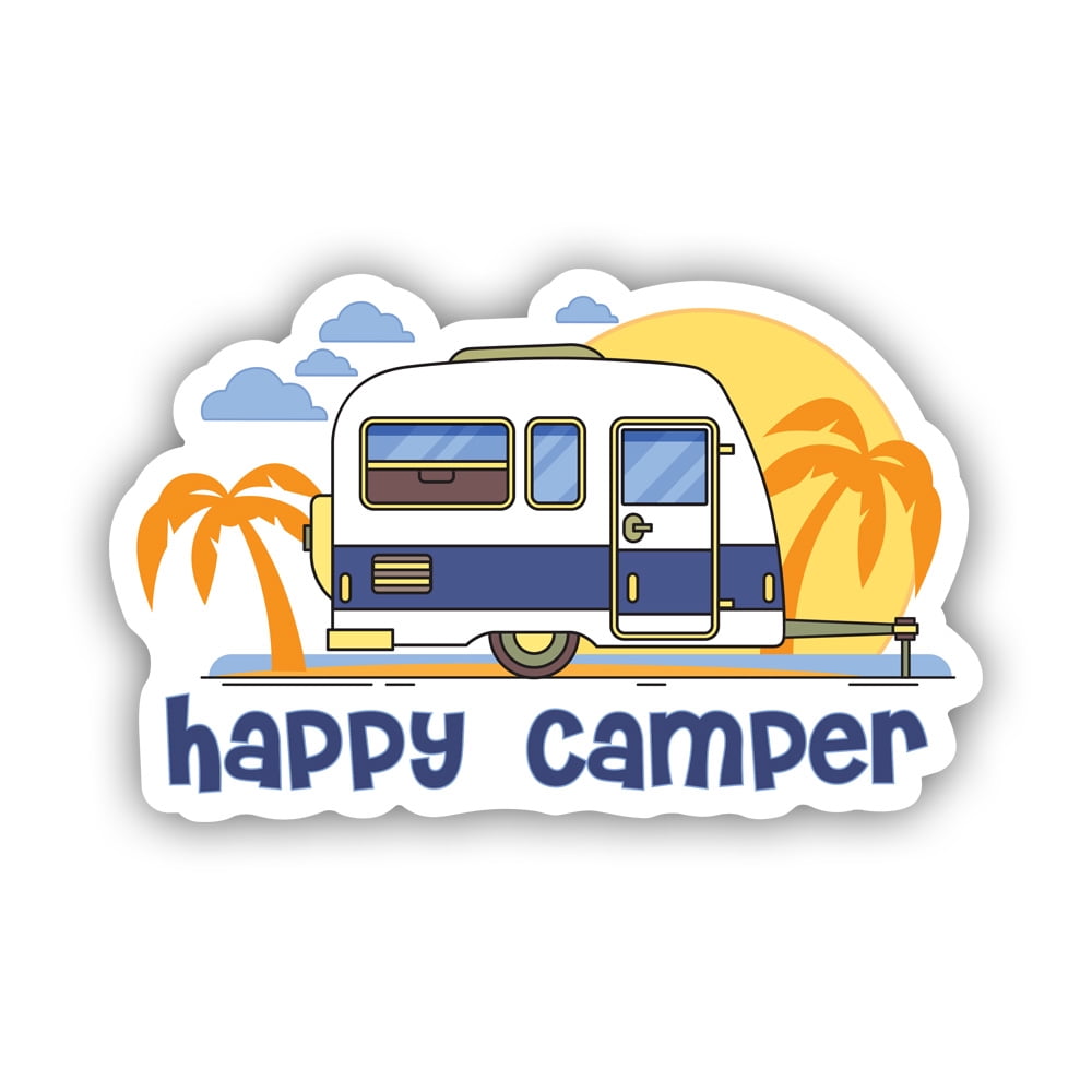 Happy Camper Sticker Decal - Self Adhesive Vinyl - Weatherproof - Made ...