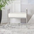 SAFAVIEH Pim Small Rectangle Bench With Arms White / Chrome - Walmart.com