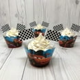 Anley Checkered Racing Flag Toothpick Cupcakes Toppers - Cocktail Fruit ...