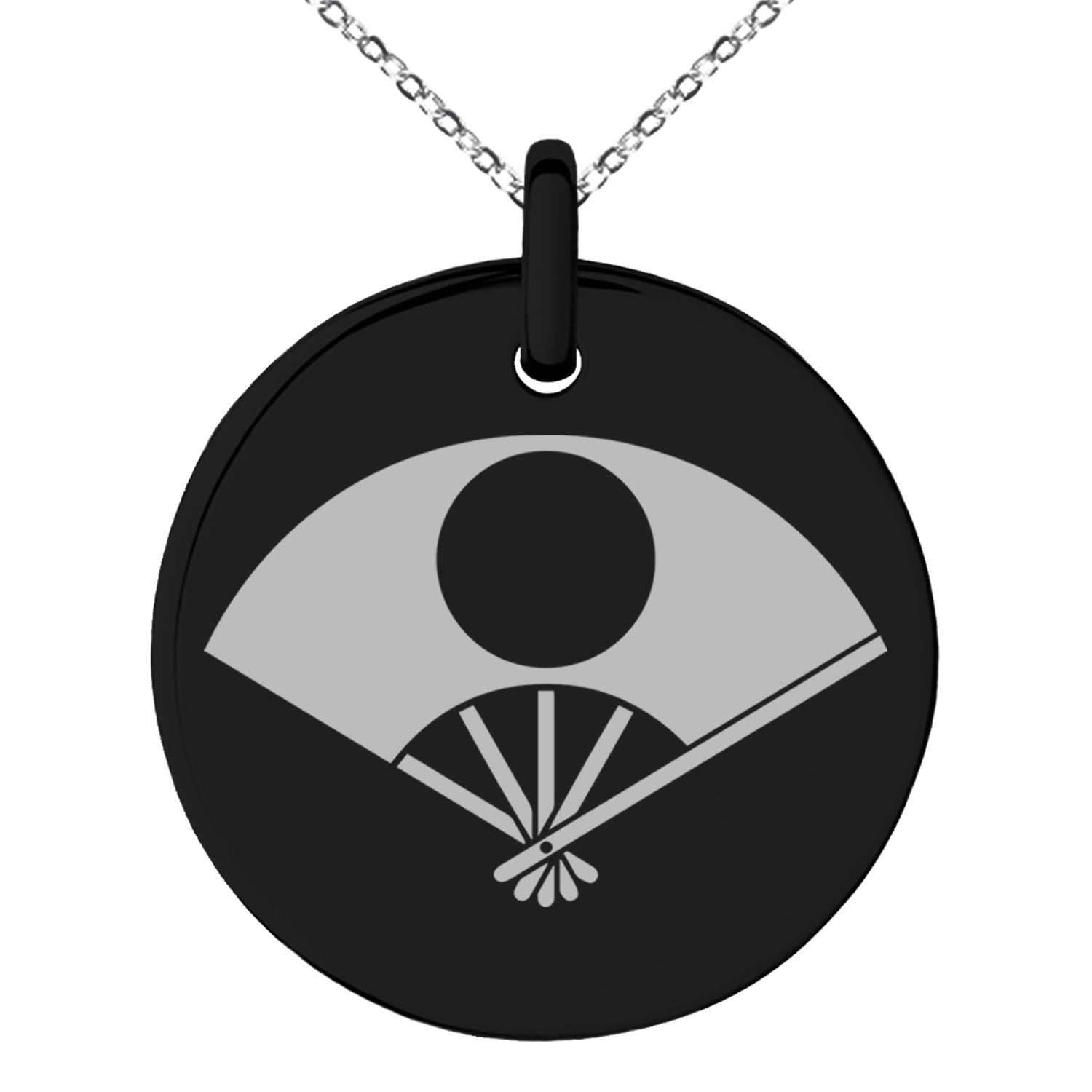 Stainless Steel Satake Samurai Crest Engraved Small Medallion Circle ...