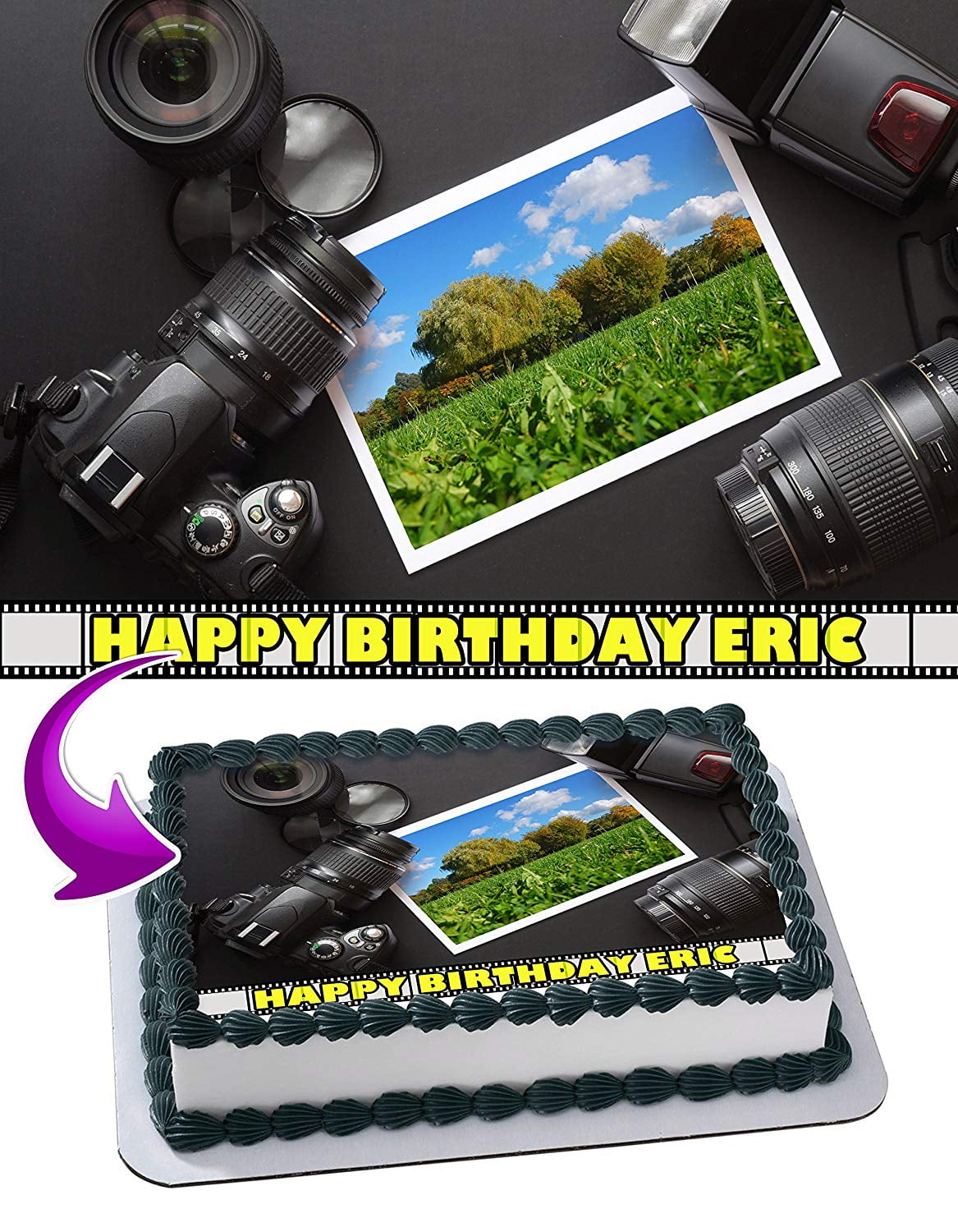 Photography DSLR Edible Cake Image Topper Personalized Picture 1/4 ...