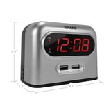 Sharp Digital Alarm Clock with 2 FastCharge USB ports, SPC189 - Walmart.com