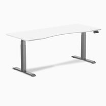 Desky Dual Ergo Edge Sit Stand Desk - White / 72 X 30 Inches / Space ...