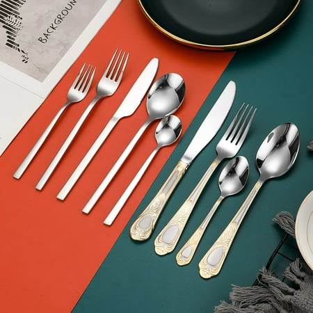 Flatware Set Pieces, Stainless Steel Flatware Set, Silverware Set ...
