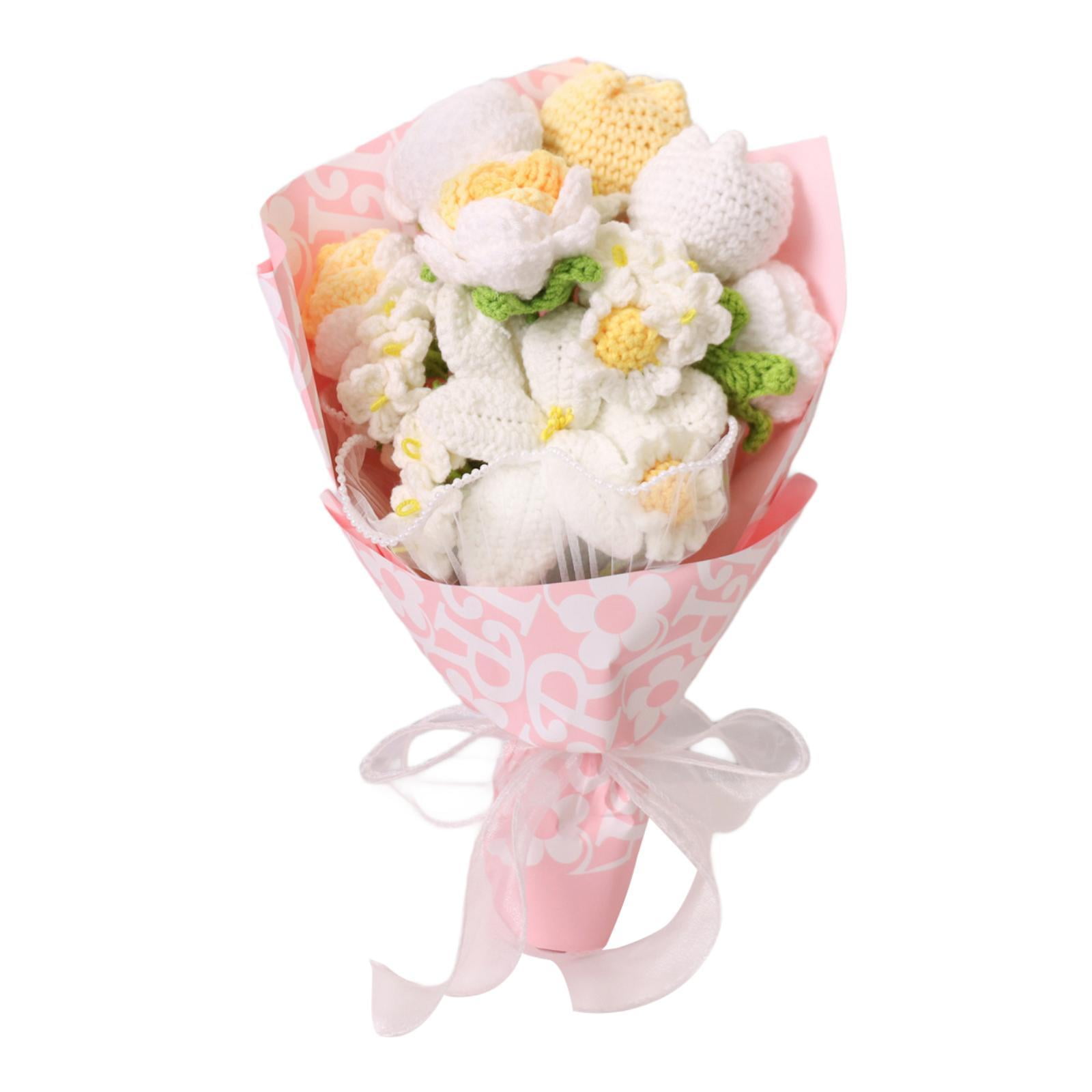 Flores de crochet Bouquet Regalo versátil Versátil Bouquet Bouquet Crochet Flores artificiales ...