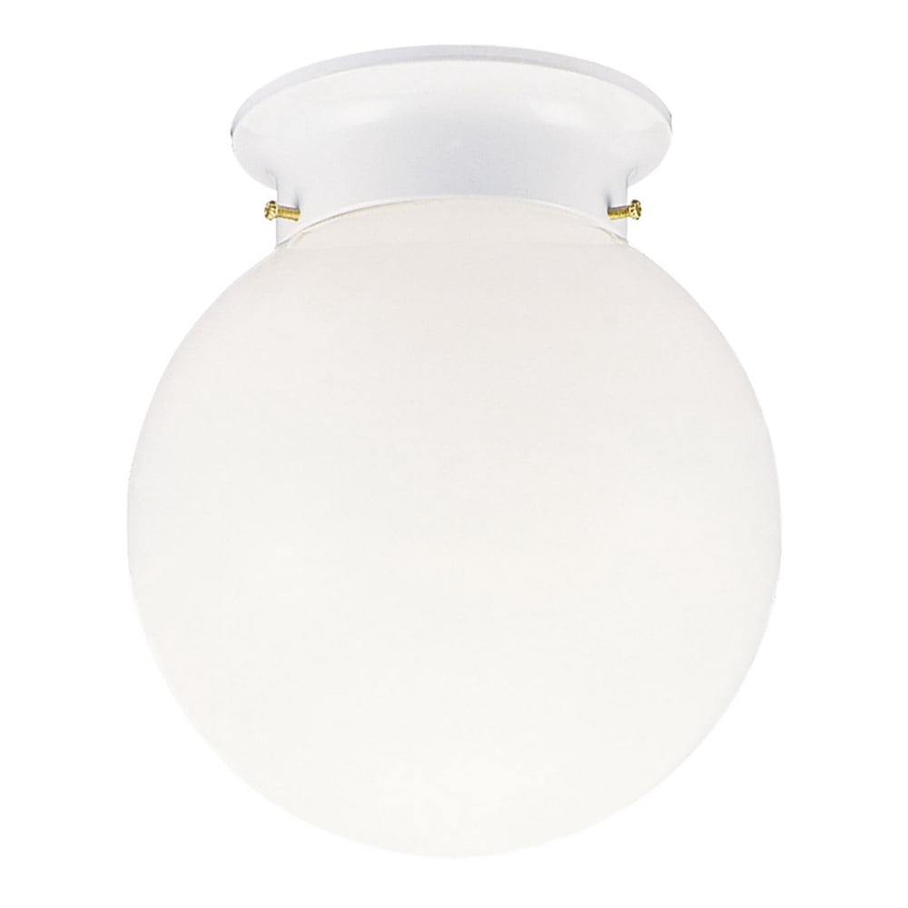 Design House 1-Light White Ceiling Fixture with Opal Glass - Walmart ...