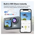 5K Action Camera 4K60FPS Dual IPS Touch LCD WiFi 170° 30M Waterproof 5X ...