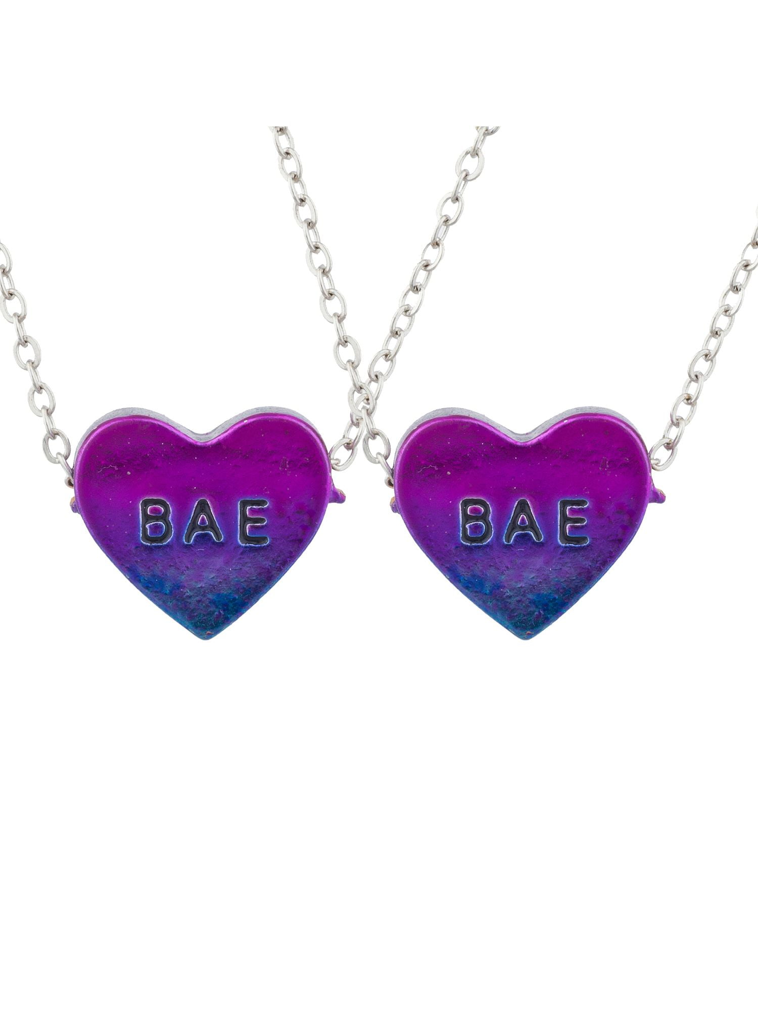 Lux Accessories Engraved Heart Shaped BAE Personalized Couple Chain ...