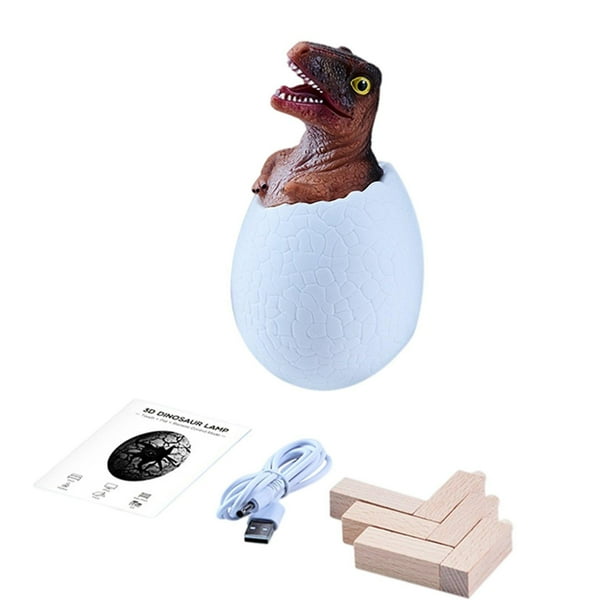 3D Dinosaur Egg Lamps Night Lights Remote Pat Touch Control Decor Boys ...