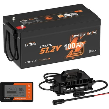 LiTime 48V 100Ah Lithium Golf Cart Battery with RS485 Communication ...