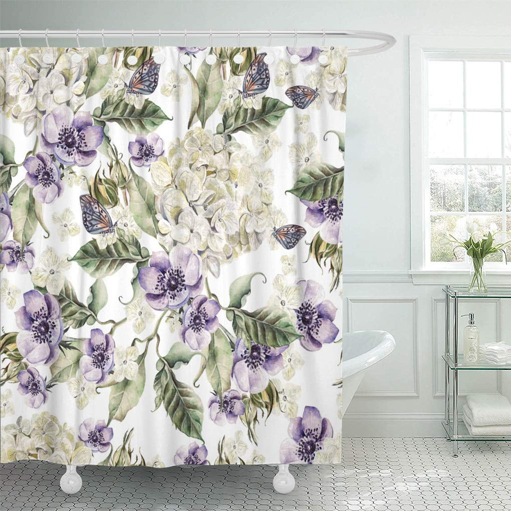 CYNLON Colorful Pattern Bright Watercolor Flowers Anemones and ...