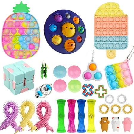 TIK Tok Fidget Toys Pack, Eight Planetary Shape Squeeze Sensory Toy ...