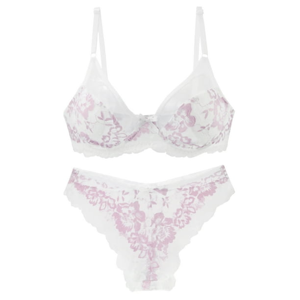 Unique Bargains Womens Plus Size Underwire Lace Sheer Push Up 2 Hook