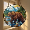 Artistic Fantasy Bear Stained Glass Suncatcher Window Decor, Rustic ...