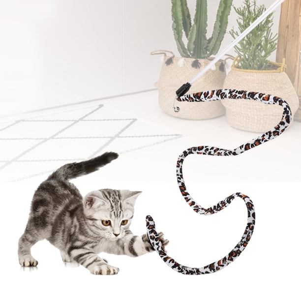 Leopard Cat Teaser, Print Tail Cat Funny Toy, Stick Chaser Wand Leopard ...