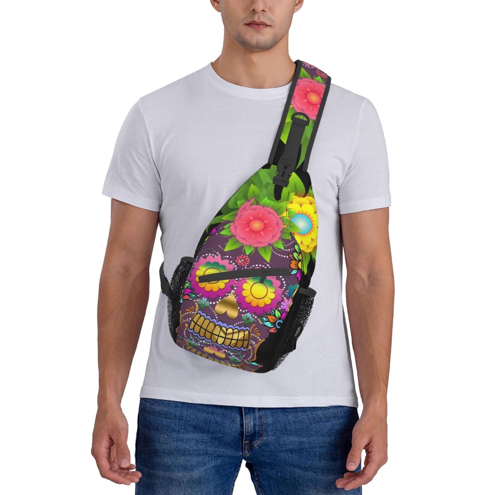 ZICANCN Day Of The Dead Sugar Crossbody Sling Bag for Men Women ...