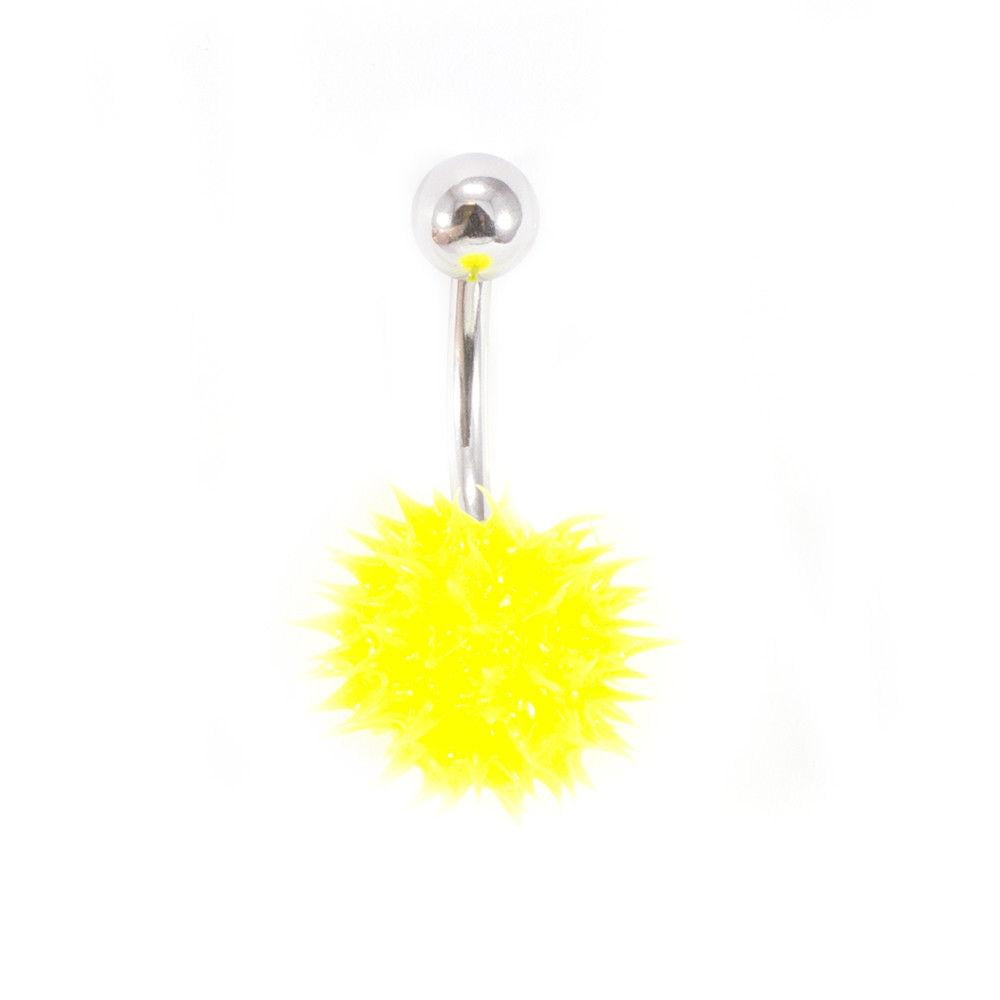 Belly Button Ring Navel Piercing with Spike Silicone Ball - Walmart.com