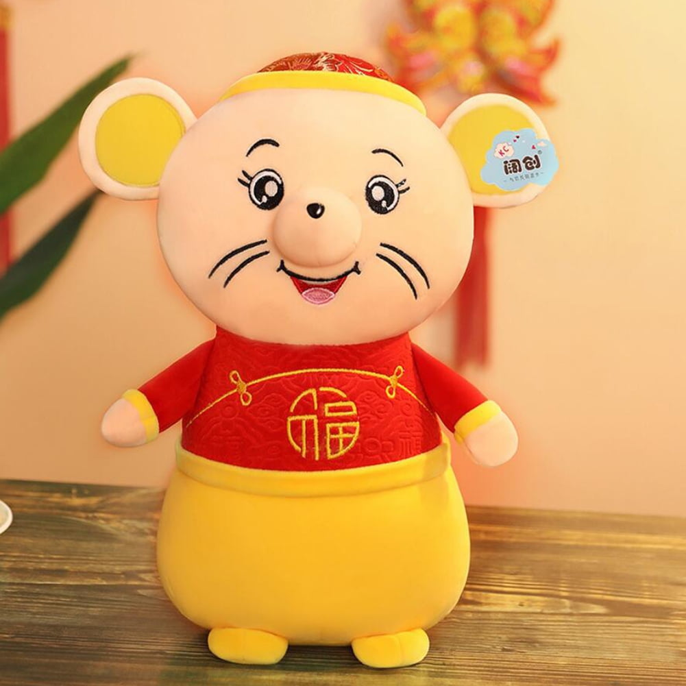 Rat New Year Mascot Doll Plush Toy Traditional Chinese Zodiac Lucky Rat ...