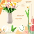 100 Pcs Artificial Real Tulips Fake Flower Bulk Bouquet with Stem for ...