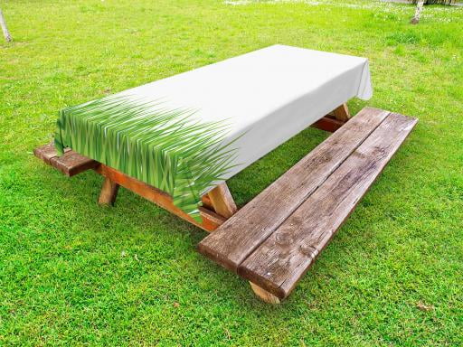 Green Outdoor Tablecloth, Fresh Grass Lawn Horizontal Pattern Nature ...
