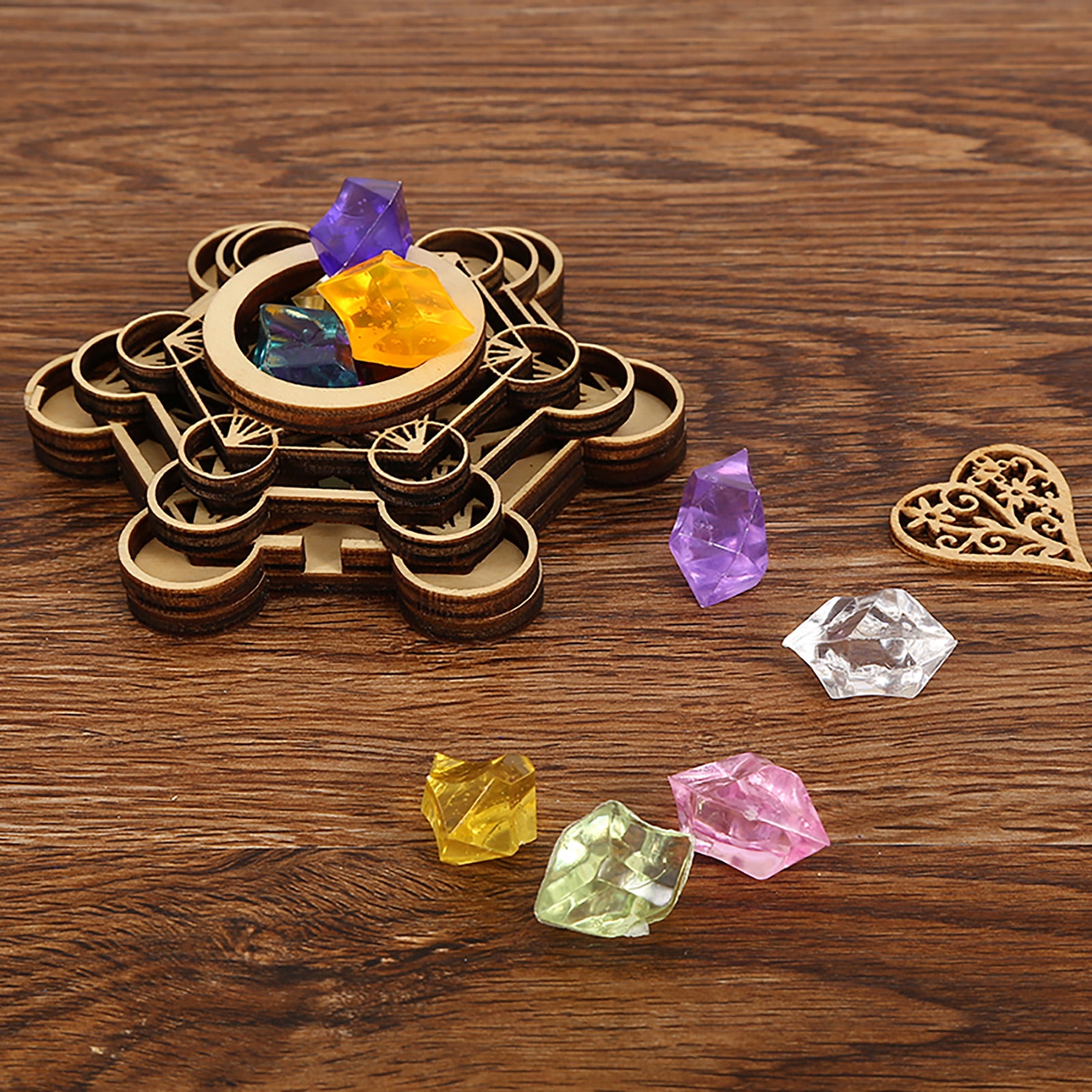 Decorative Lotus Base - Soothing Wood Clear Carved Lotus Shape Display ...